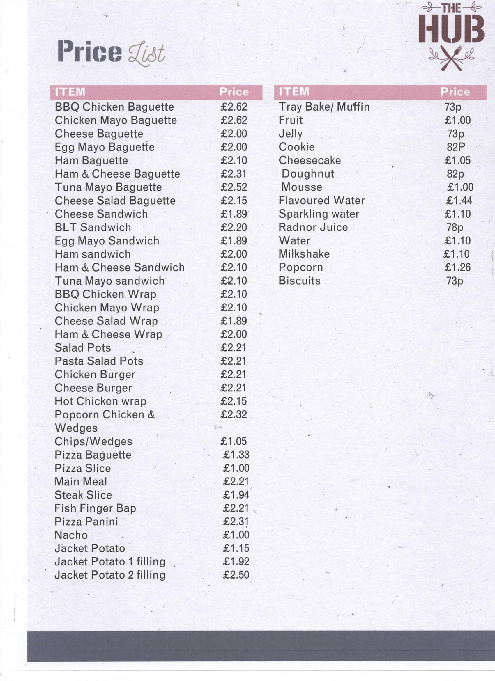 School lunches | Parents | The George Eliot Academy